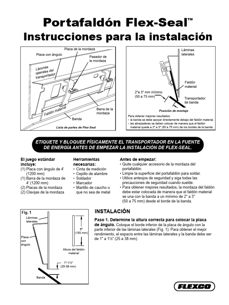 Manual de Instalacion FLEXCO RMC2-FS-1 | PDF | Tornillo