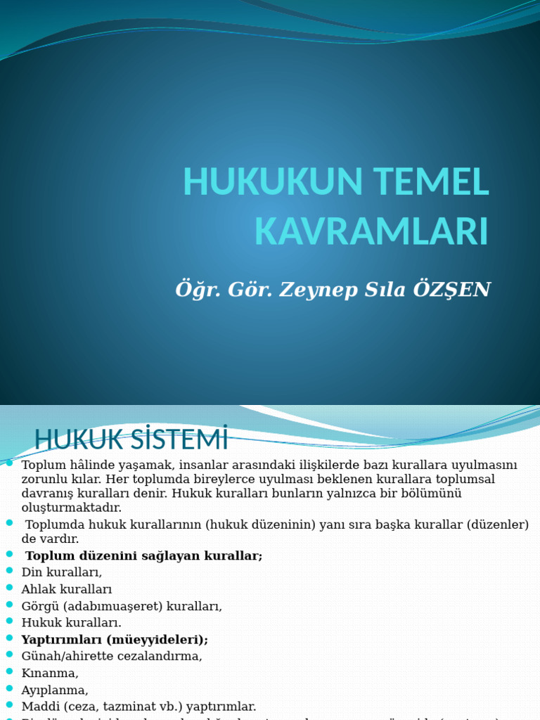 HUKUKUN TEMEL KAVRAMLARIı | PDF