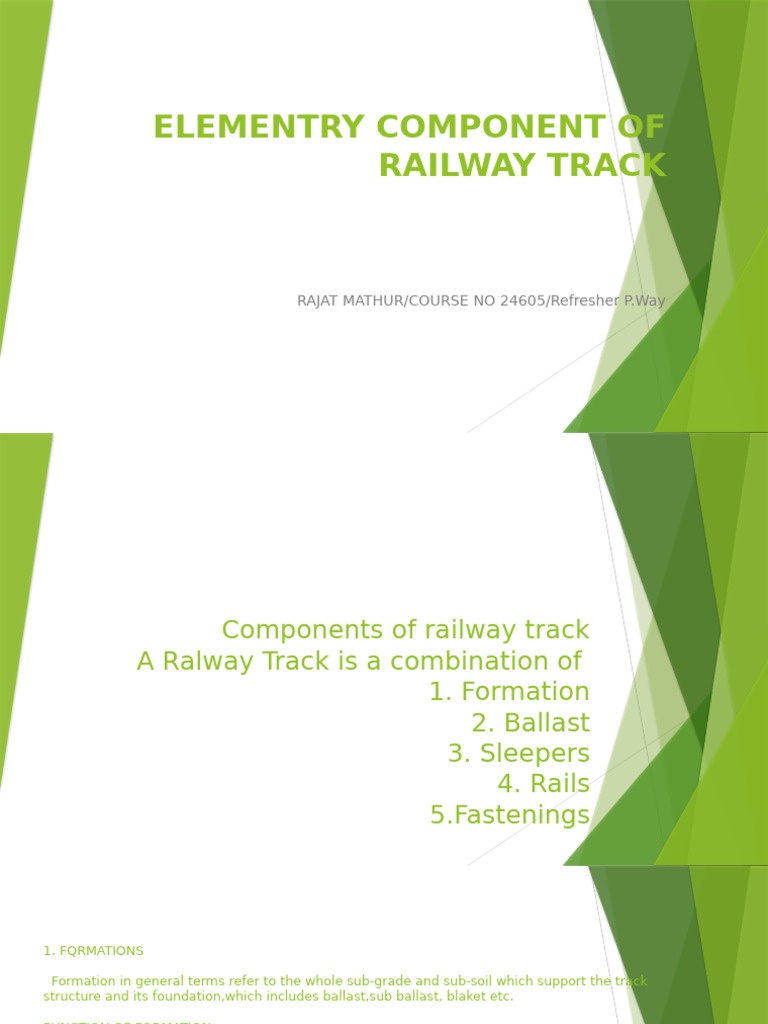 Elementry Component of Railway Track | PDF | Transport Infrastructure | Rail Infrastructure