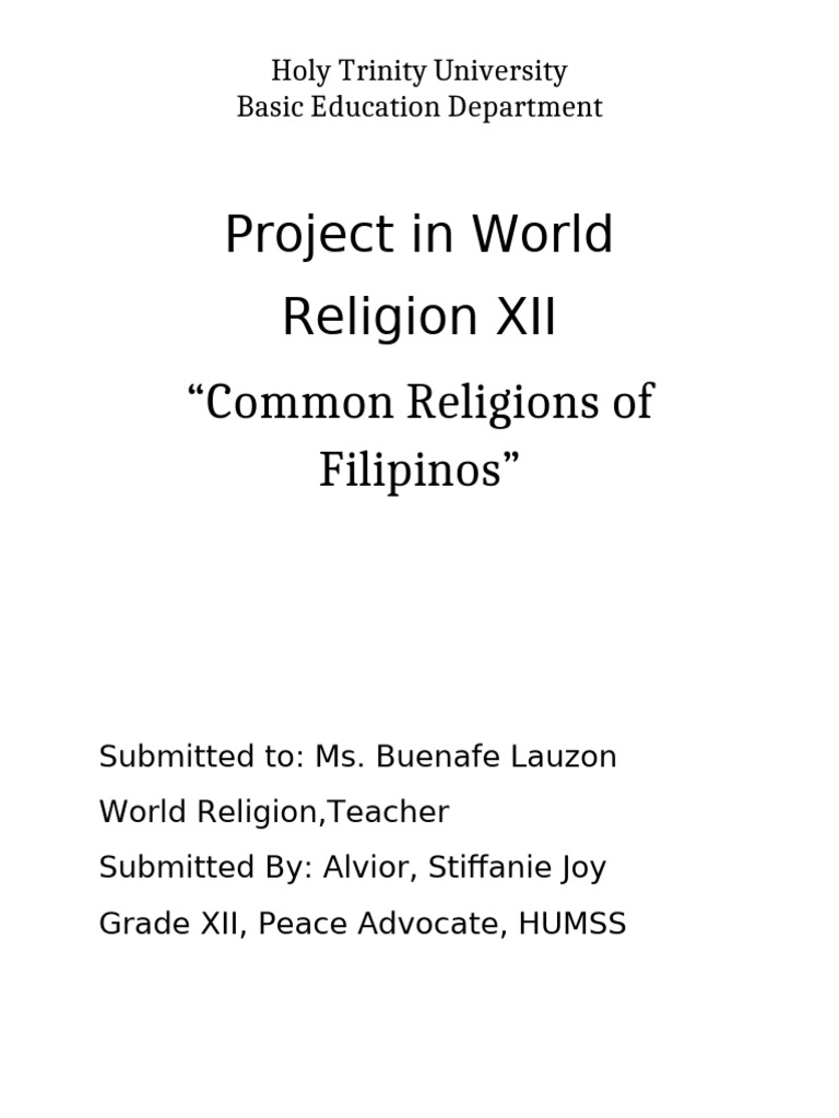 ALVIOR,WorldReligionProjectFinal | PDF | Seventh Day Adventist Church ...