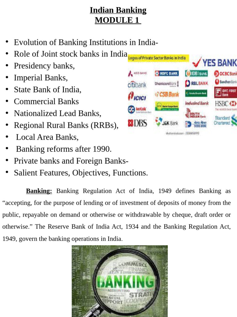 Ib Unit-1 | PDF | Banks | Personal Finance