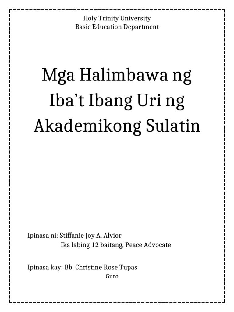 Alvior Akademikong Sulatin | PDF