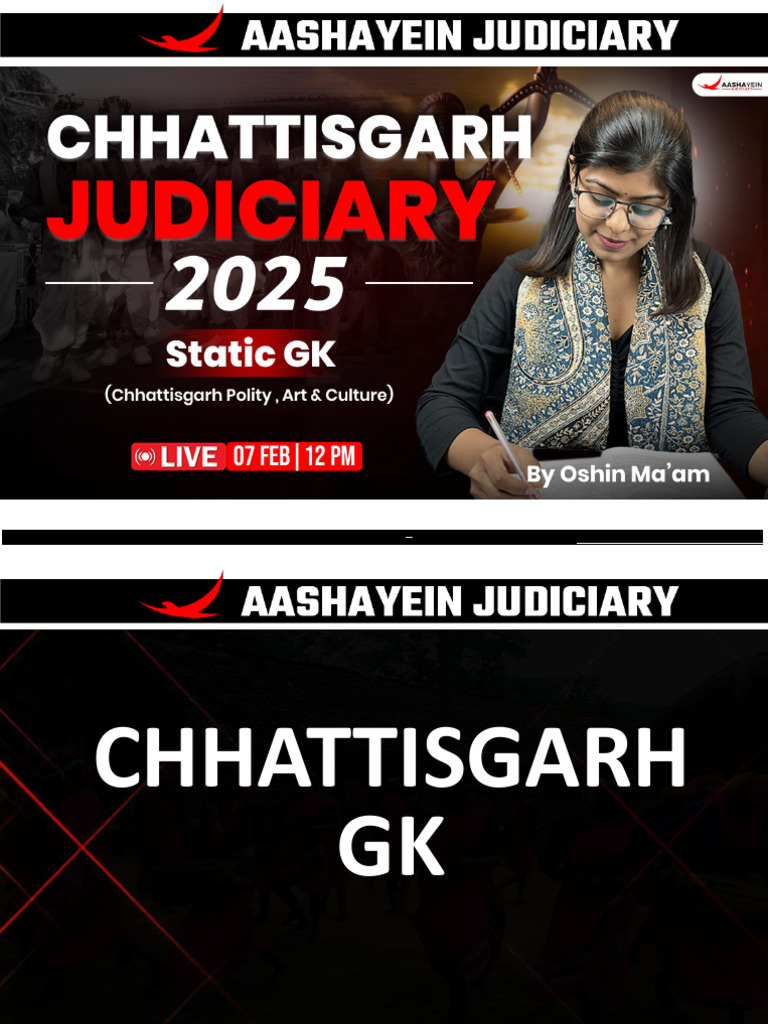 Chattisgarh Judiciary GK Series 2025 | PDF