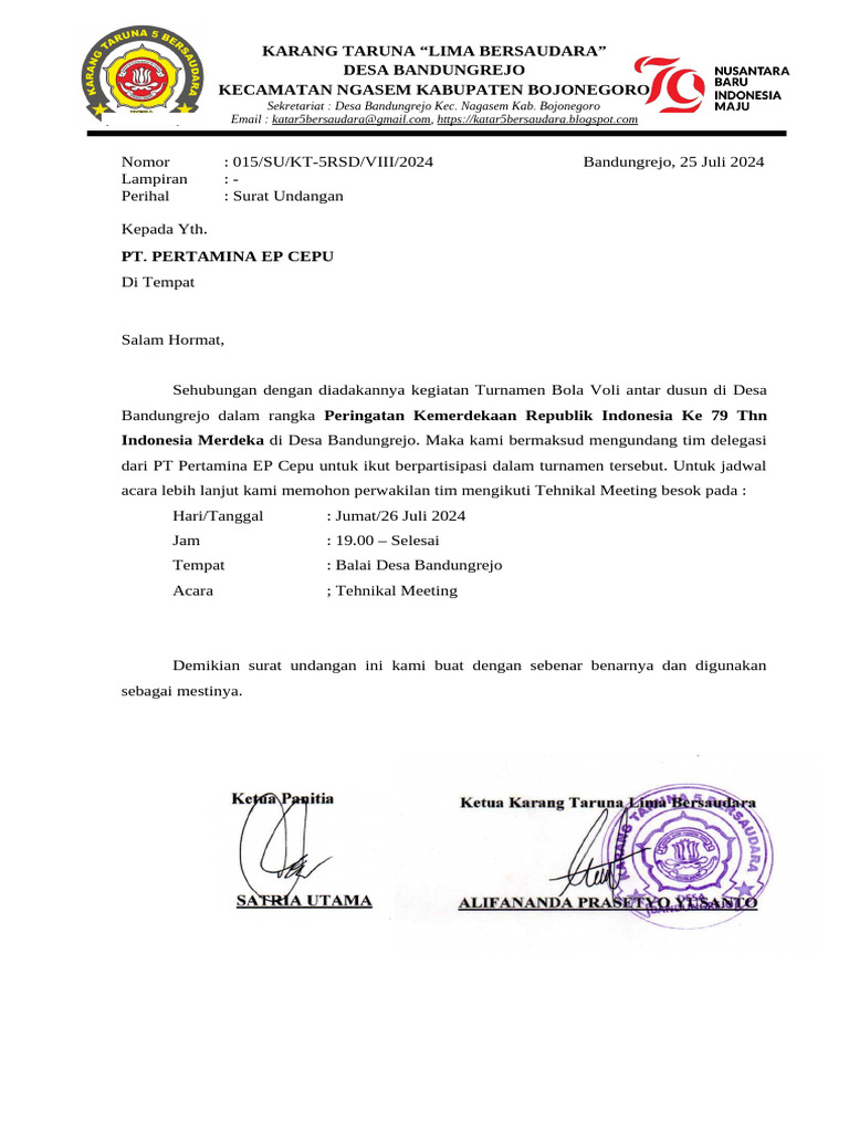 Surat Undangan TM PEPC | PDF