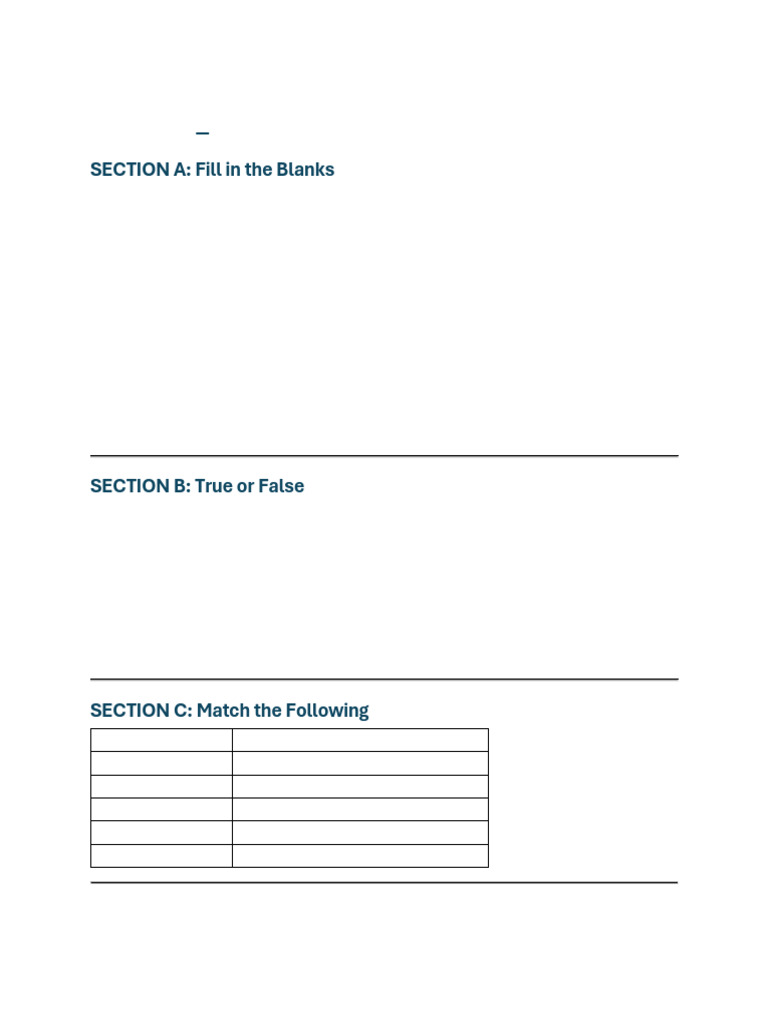 Nervous System Worksheet for ICSE 8th Grade | PDF | Central Nervous ...