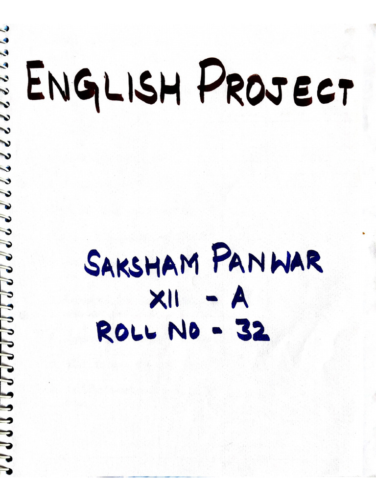 Saksham Panwar-English Project | PDF
