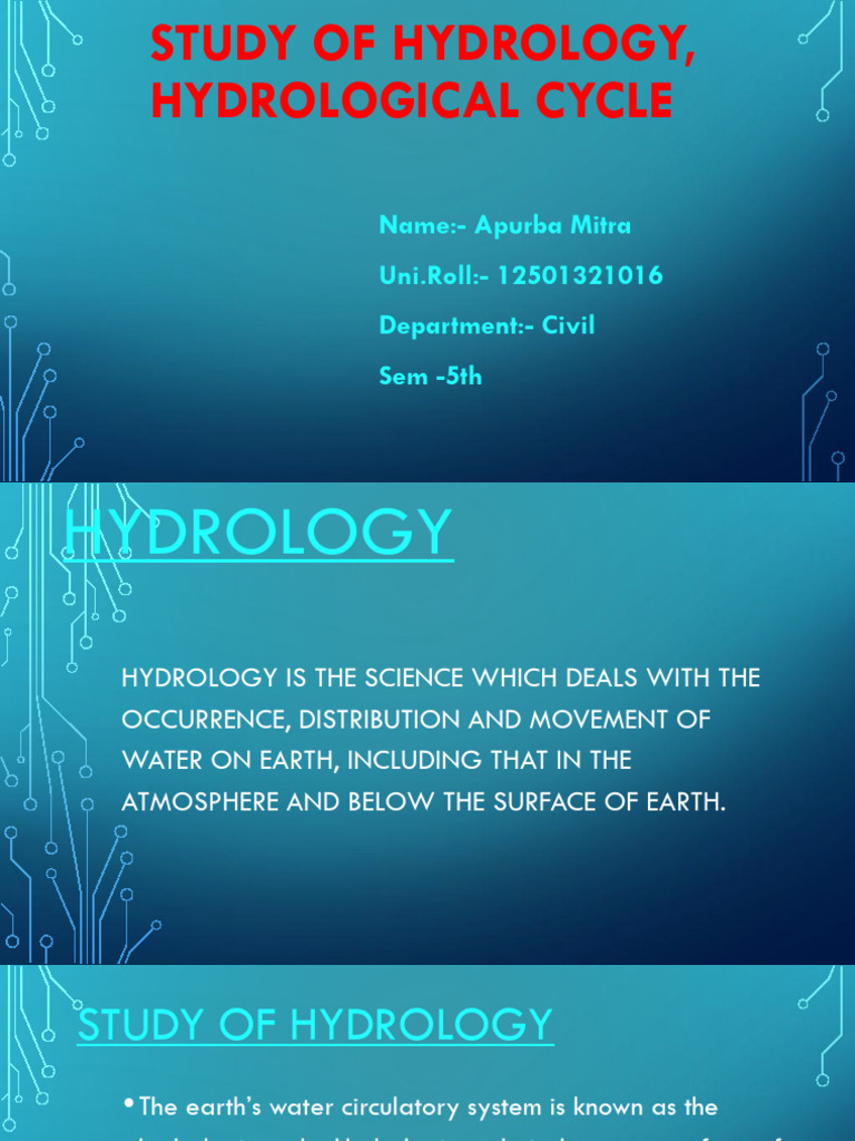 Apurba Mitra Hydrology Presentation | PDF | Water Cycle | Water
