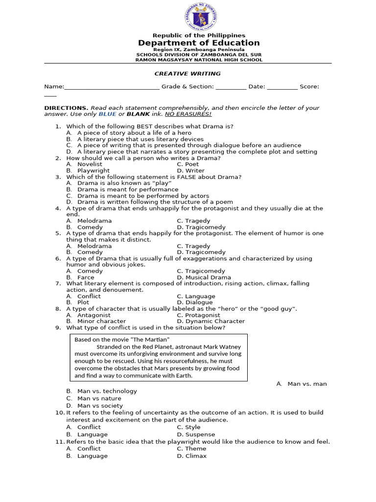 Creative Writing Summative 2ND | PDF | Intertextuality | Theatre