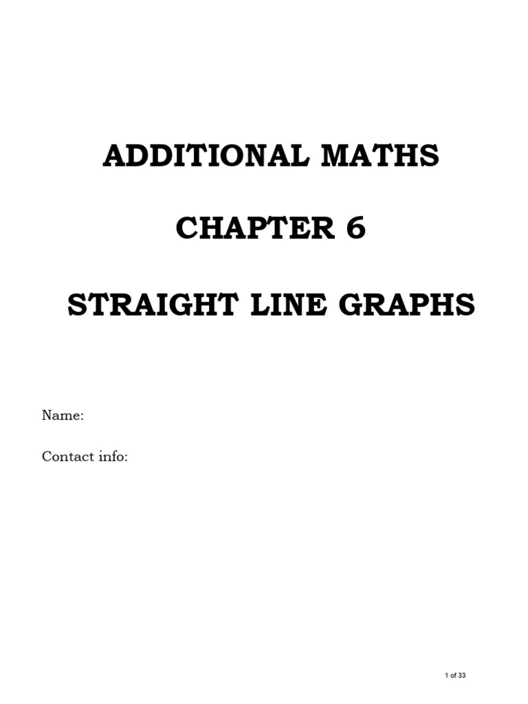CHP 6 Straight Line Graphs 2 | PDF | Mathematical Objects | Classical ...
