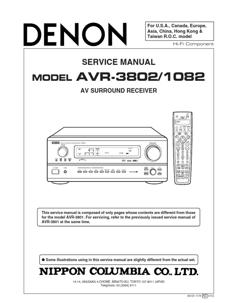 AVR-3802/1082 Service Manual | PDF | Signal To Noise Ratio | Distortion