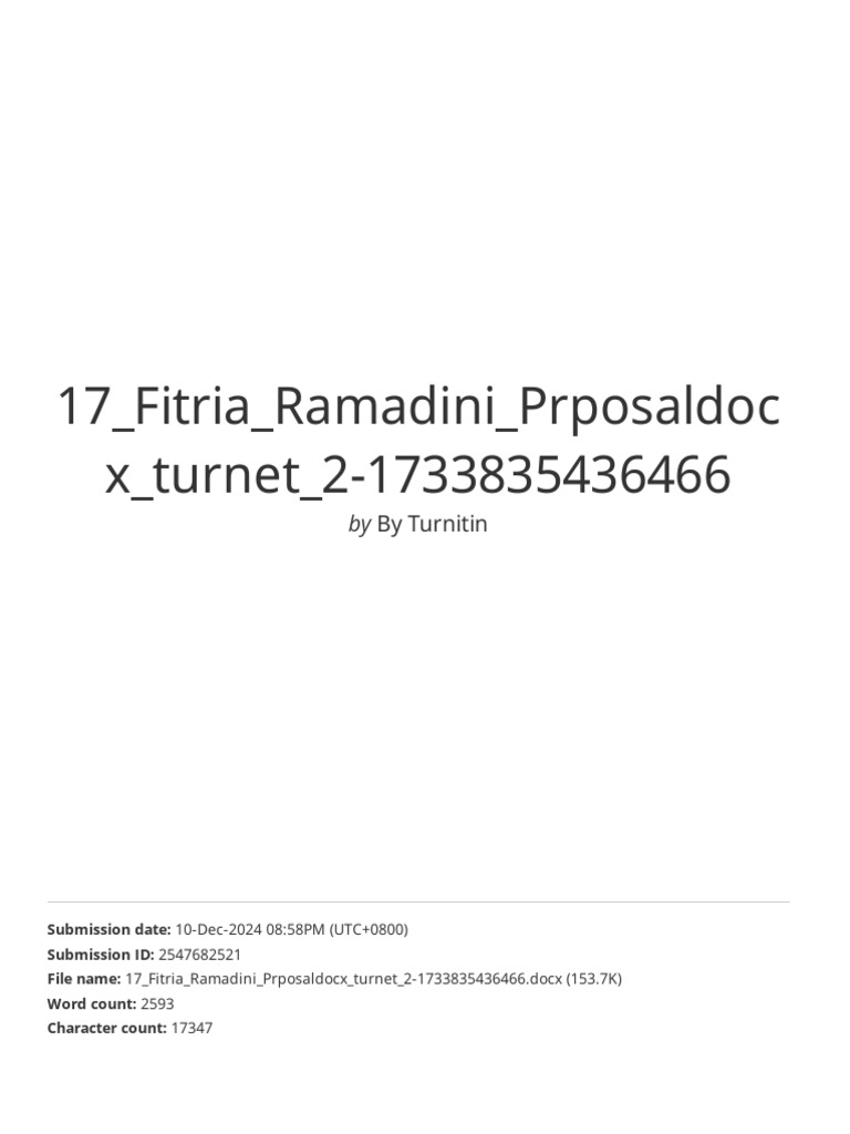 17 Fitria Ramadini Prposaldocx Turnet 2-1733835436466 | PDF | Indonesia ...