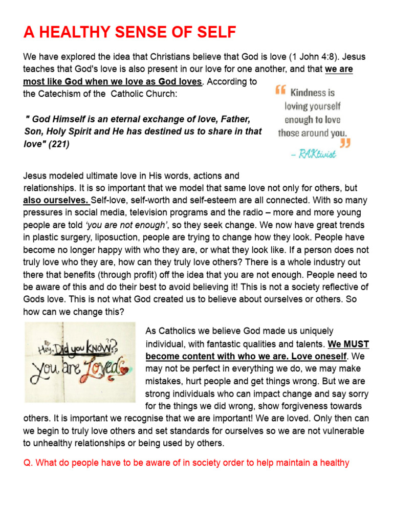 Steps to a Healthy Self-Image | PDF | Love | Self Esteem