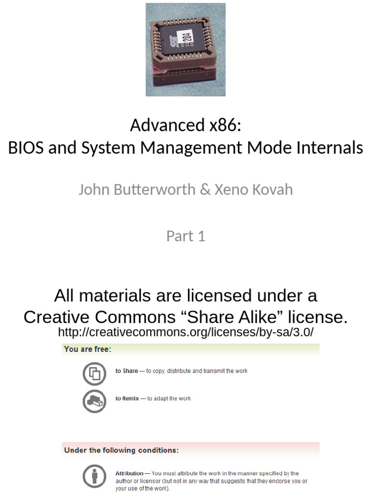 Advanced x86 - BIOS and SMM Internals Part 1 | PDF | Booting | Bios