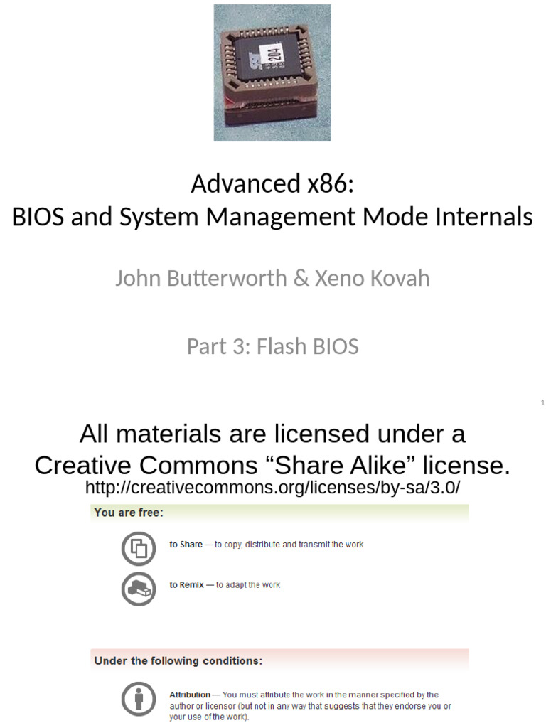 Advanced x86 - BIOS and SMM Internals Part 3 | PDF | Bios | Flash Memory