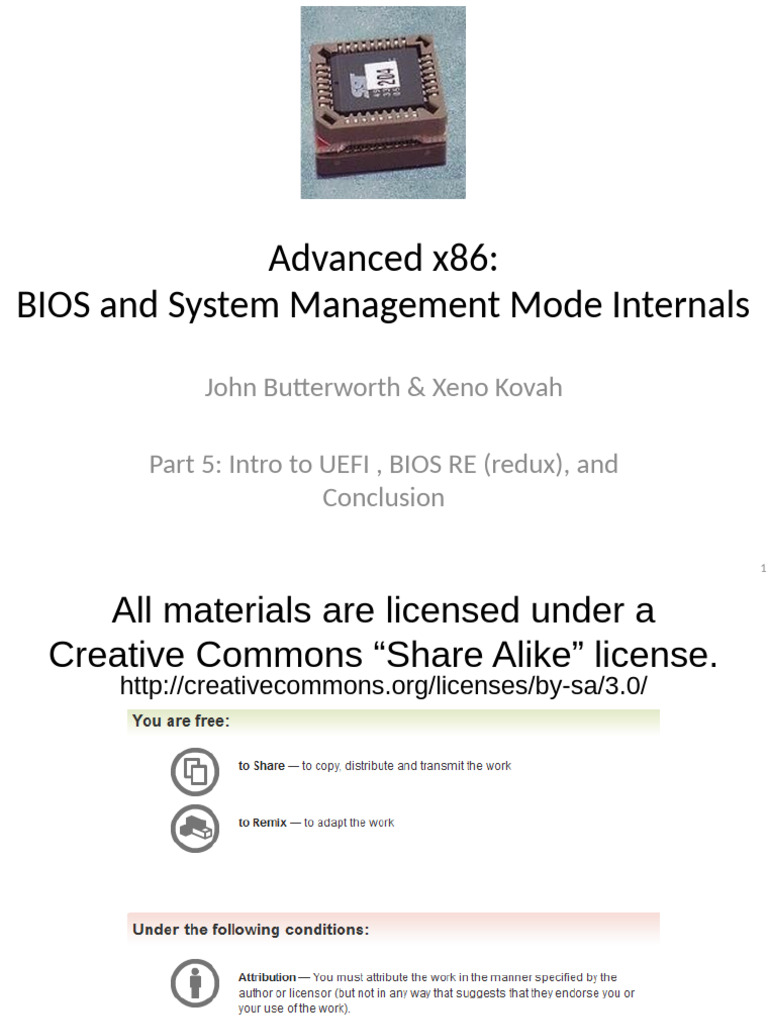 Advanced x86 - BIOS and SMM Internals Part 5 | PDF | Booting | Bios