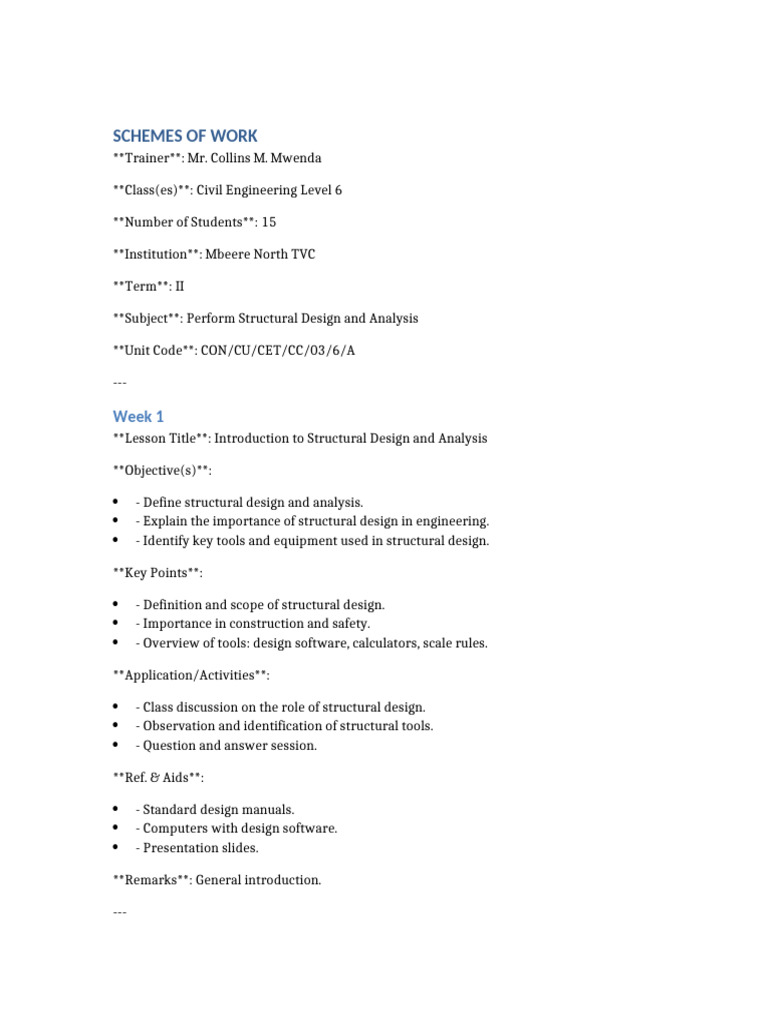 Perform Structural Design Analysis Schemes | PDF