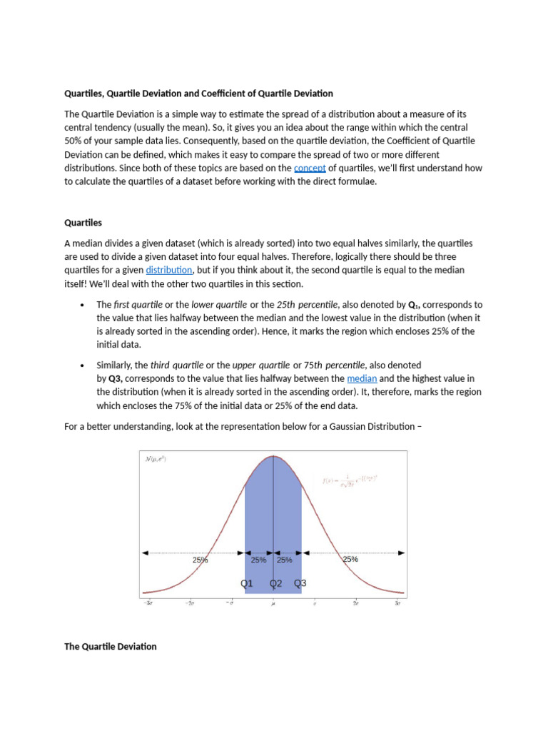Quartiles | PDF | Quartile | Median