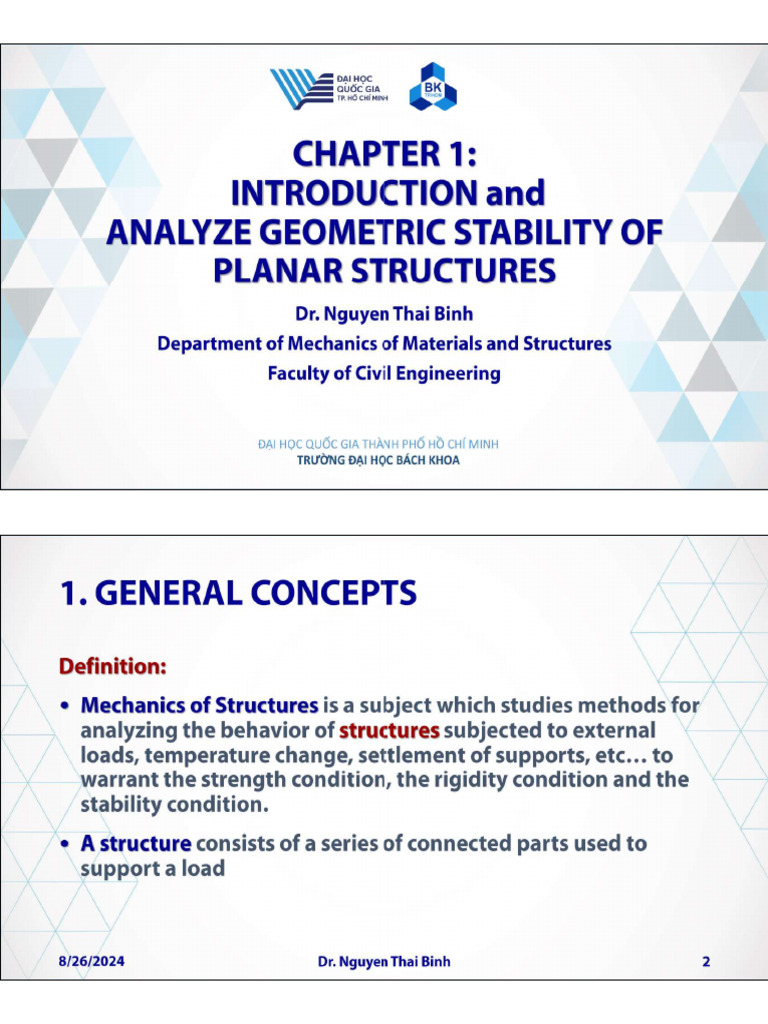Mechanics of Structures (CI2135) - Chapter 1 - LMS | PDF