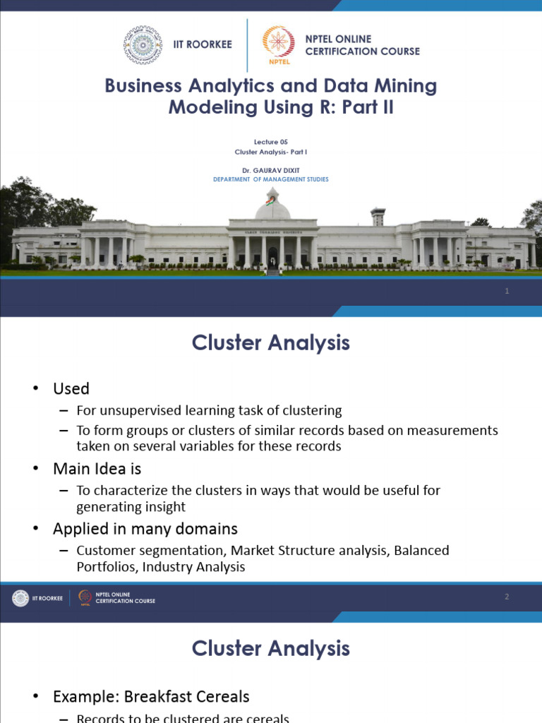 Lec 5 | PDF | Cluster Analysis | Data