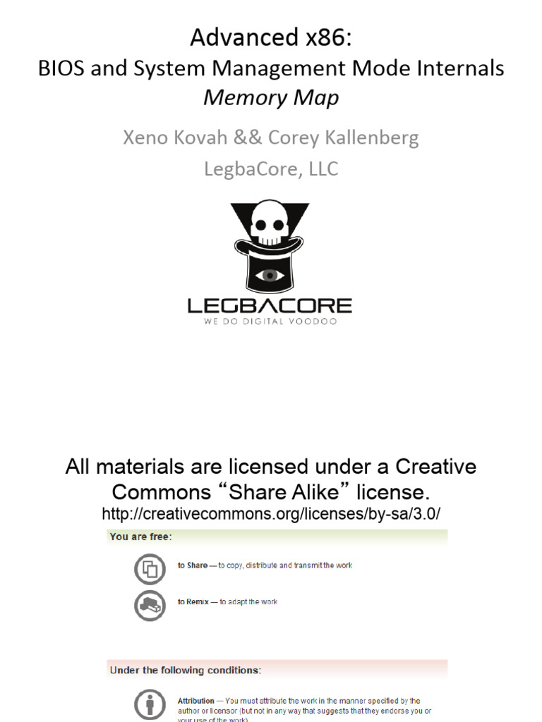 Day1 - XX - Advanced x86 - BIOS and SMM Internals - Memory Map | PDF | Bios | Booting