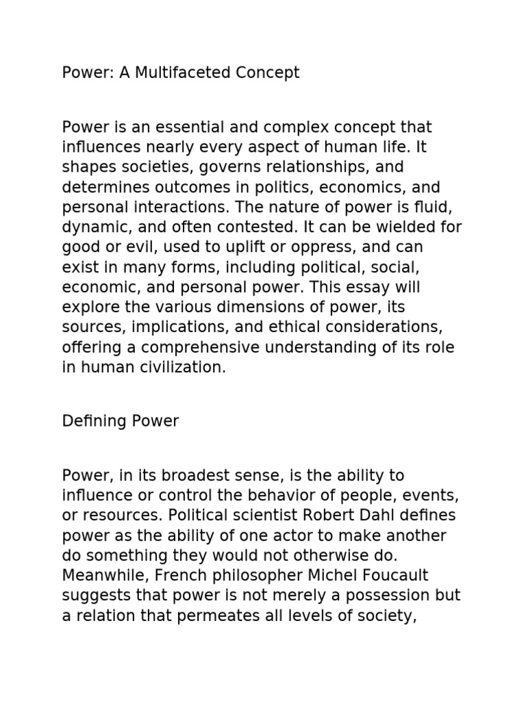 Power | PDF | Power (Social And Political) | Institution