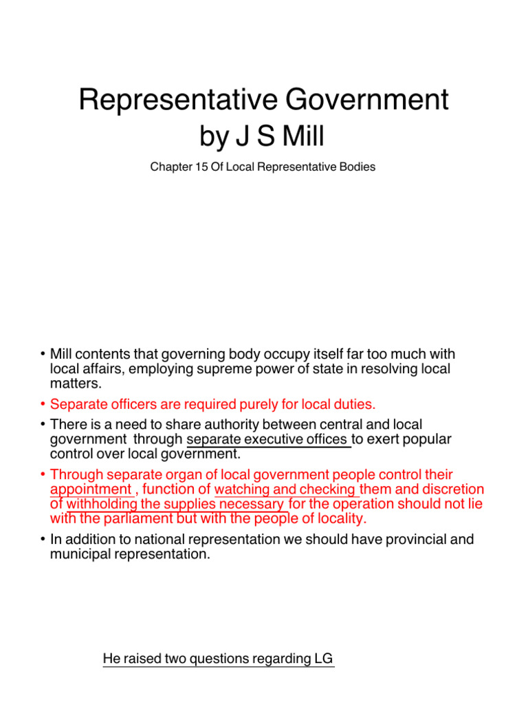 J S Mill On Local Government | PDF | Justice | Crime & Violence