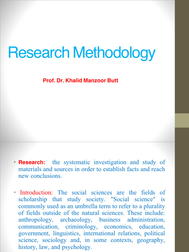 Research Methodologyclass | PDF | Social Sciences | Scientific Method