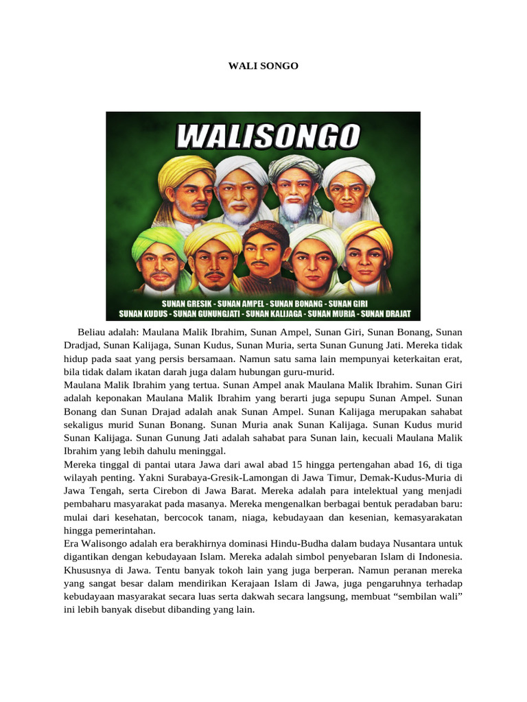 9 Wali Songo | PDF