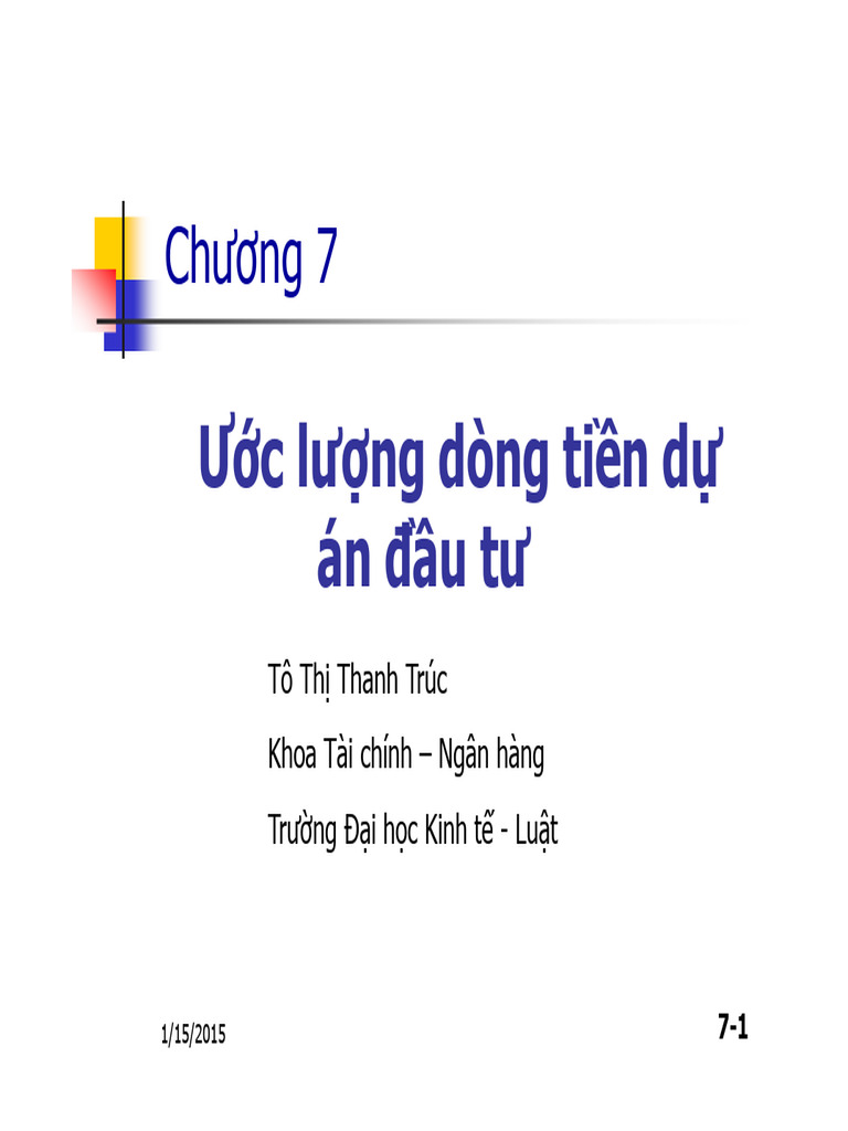 Chuong 7 Uoc luong dong tien va danh gia rui ro DA | PDF