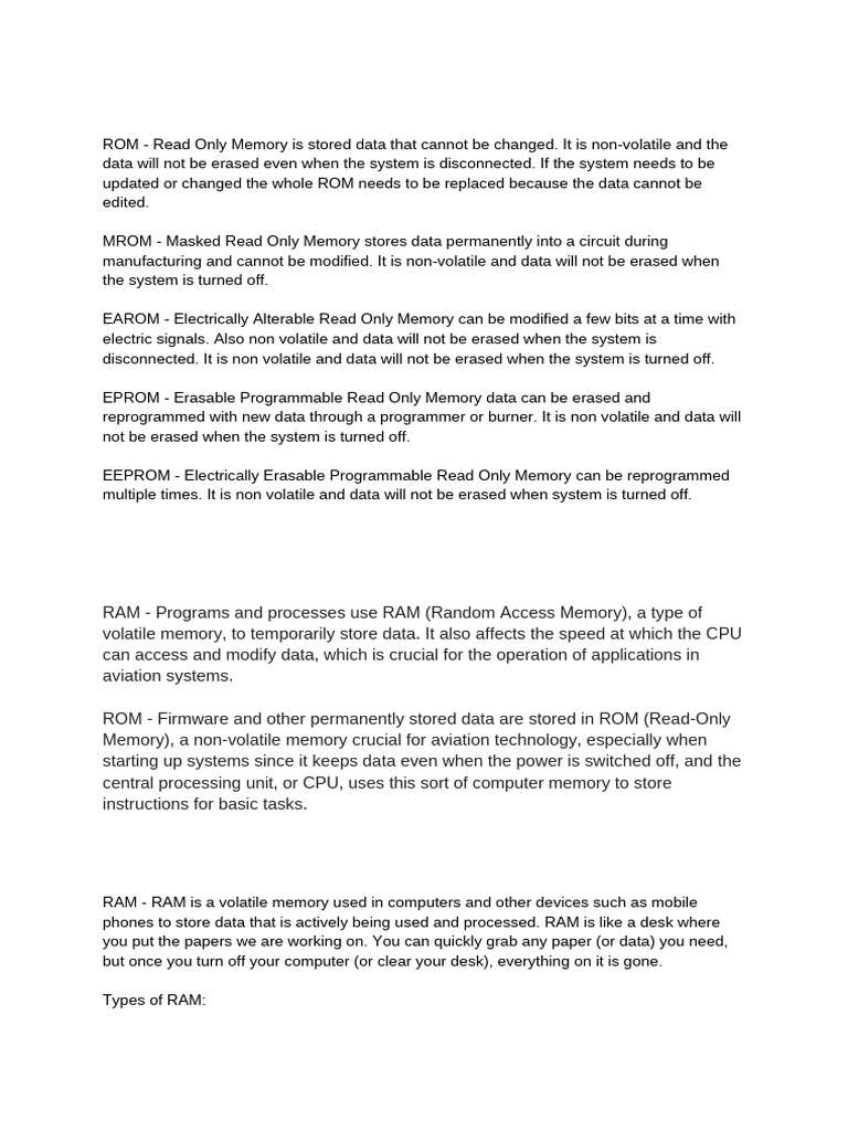 Aircraft Computers Group Assignment Handout | PDF | Random Access ...