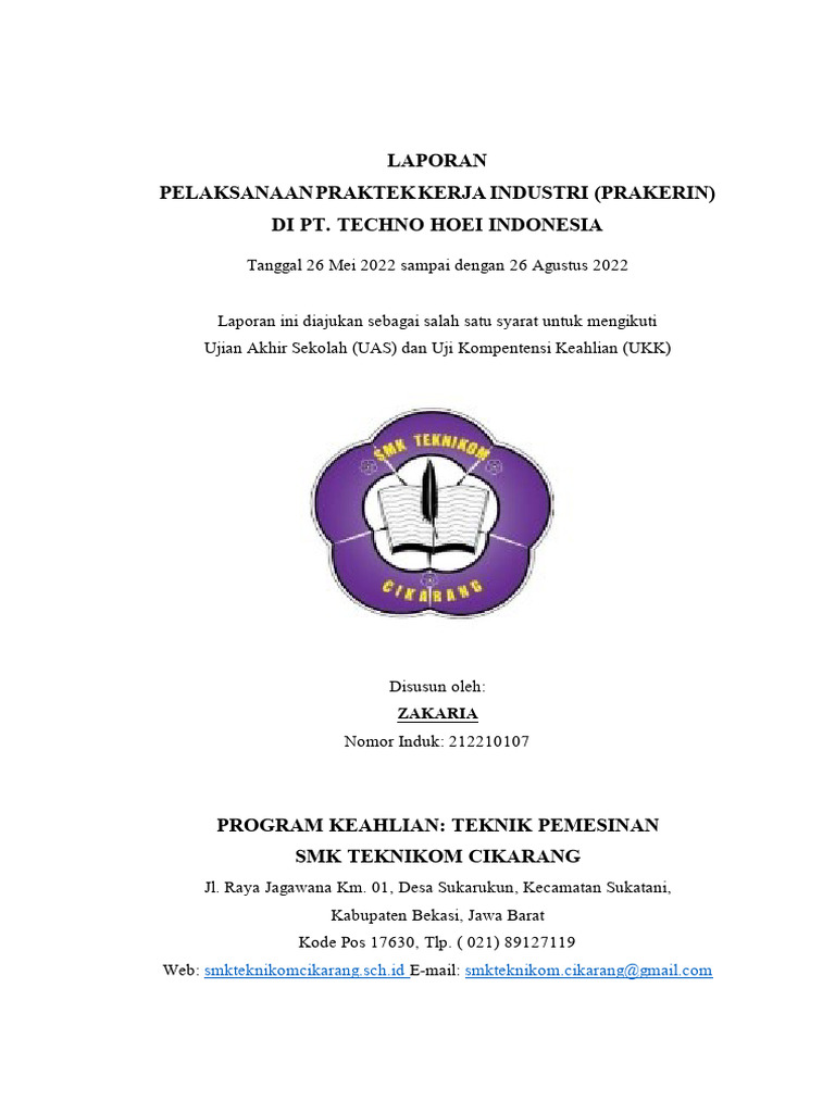 Laporan PKL Zakaria TPM | PDF