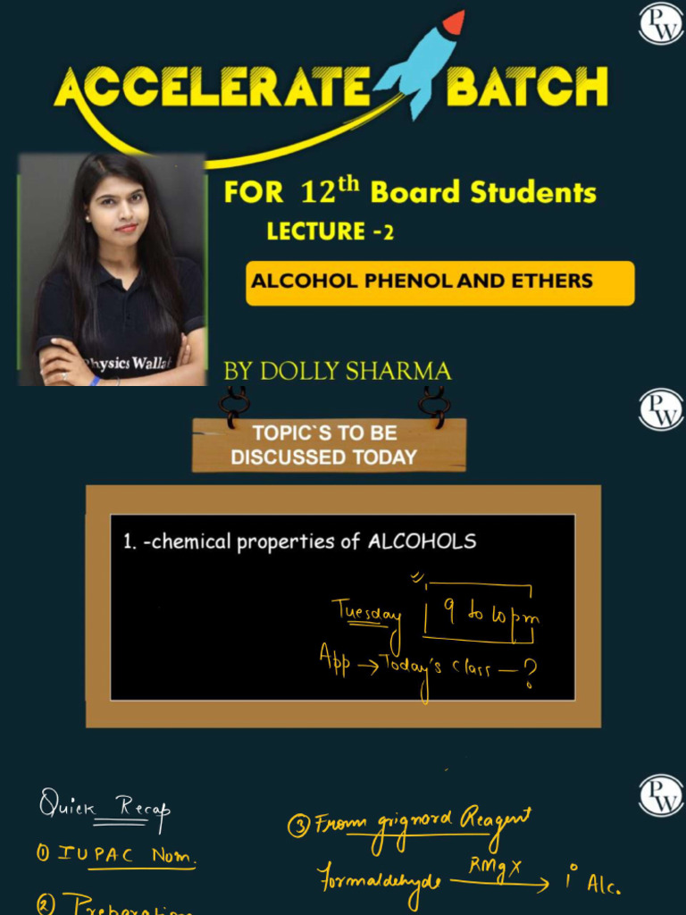 Alcohols, Phenols and Ethers 02 - Classnotes | PDF