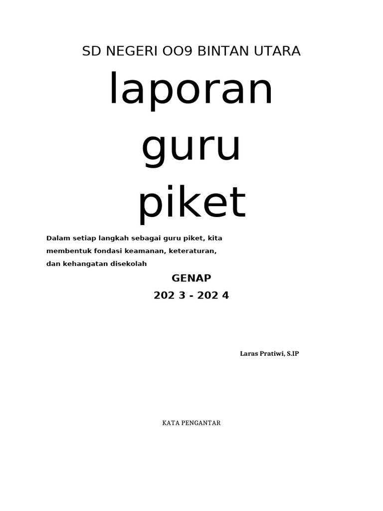 PROGRAM KERJA Guru Piket Laras | PDF
