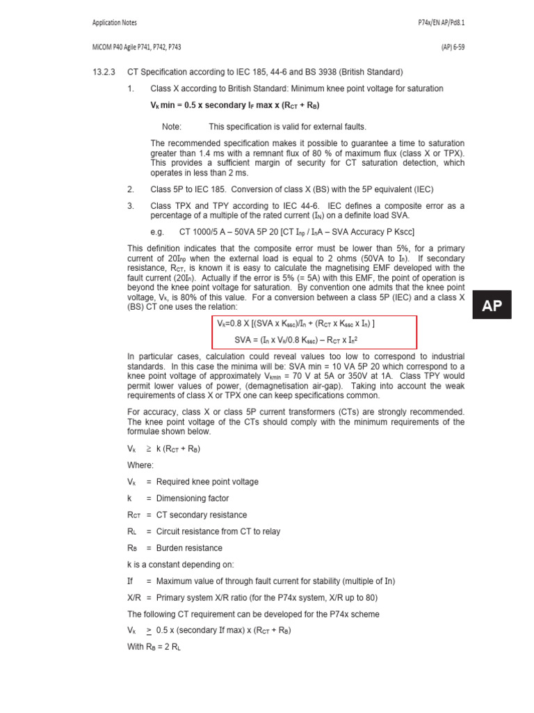 Class X and 5P CT Specifications | PDF | Electronic Engineering ...