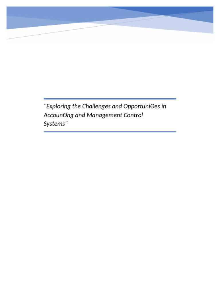 Exploring The Challenges and Opportunities in Accounting and Management ...
