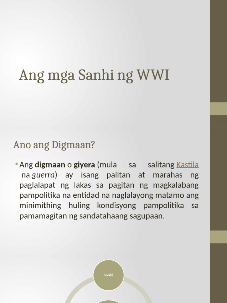 Ang Mga Sanhi NG WWI | PDF
