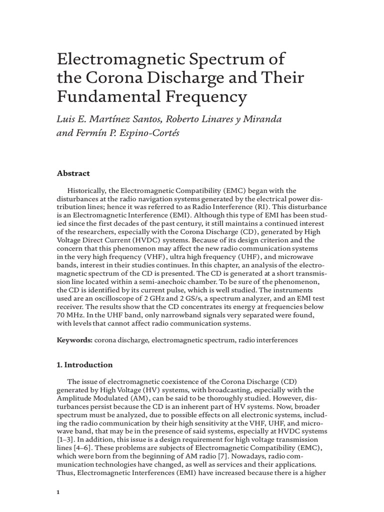 Electromagnetic Spectrum Corona Discharge Frequency | PDF | Antenna ...