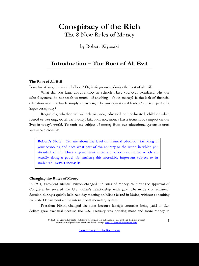 Conspiracy of The Rich 001 012 Introduction 1 | PDF