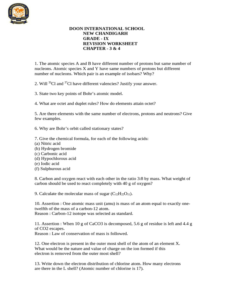 Resource 20241228222109 Revision Worksheet G9 | PDF