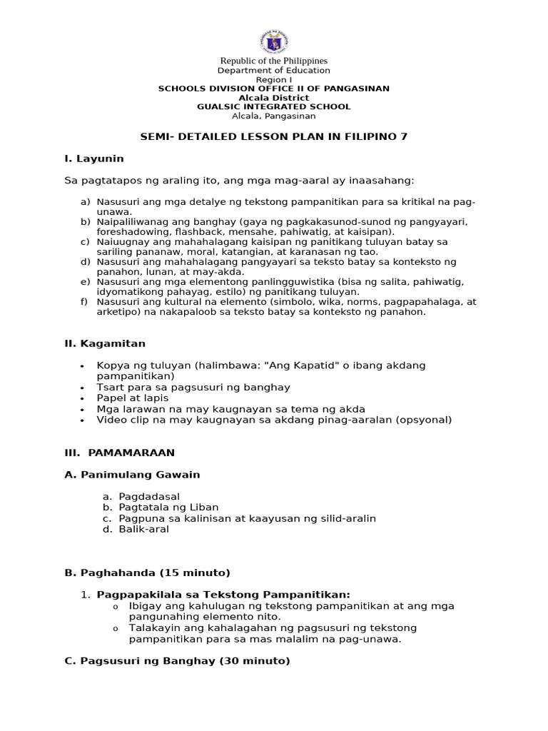 Week 2 LP Fil 7 | PDF