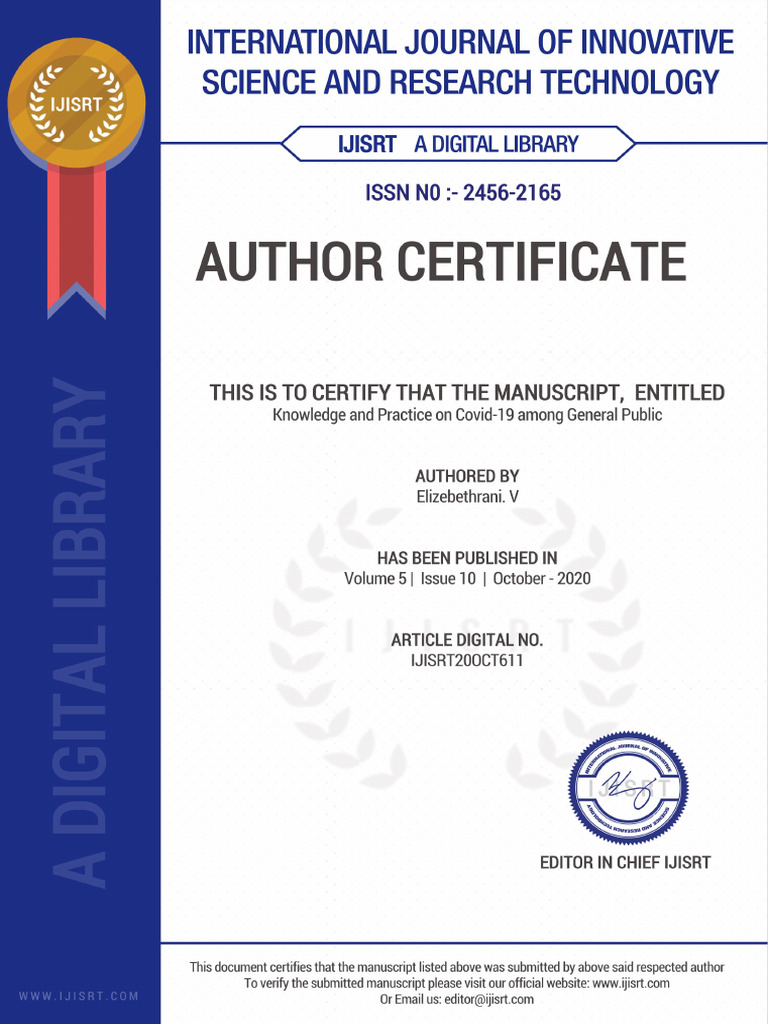 17. IJISRT CERTIFICATE | PDF