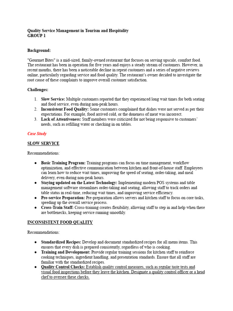 Group 1 Case Study Pdf Kitchen Recipe