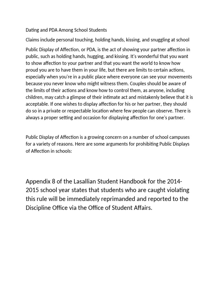 PDA Guidelines for School Students | PDF