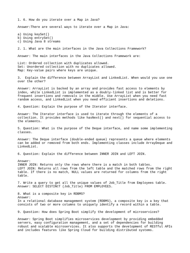 Java Collections & Spring Boot Guide | PDF | Computer Programming ...