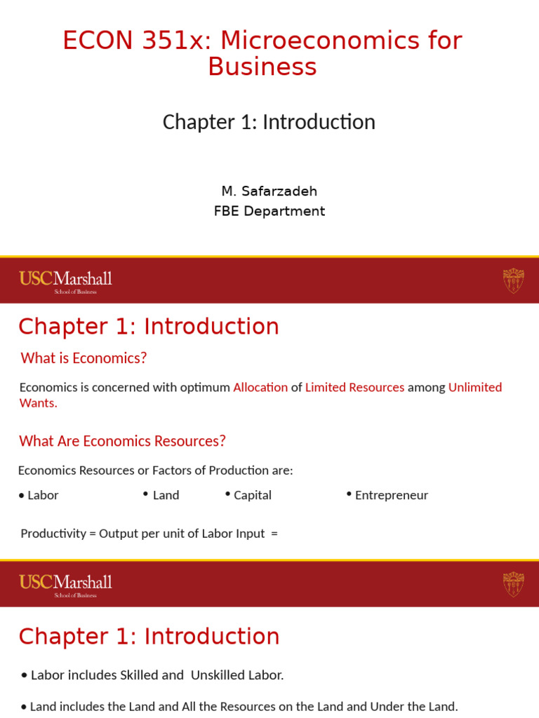 Chapter 1 Introduction Pdf Economics Microeconomics