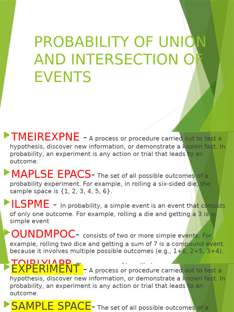 PROBABILITY-OF-UNION-AND-INTERSECTION-OF-EVENTS | PDF