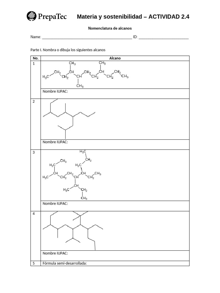 Act +2 4+nomenclatura+de+alcanos | PDF