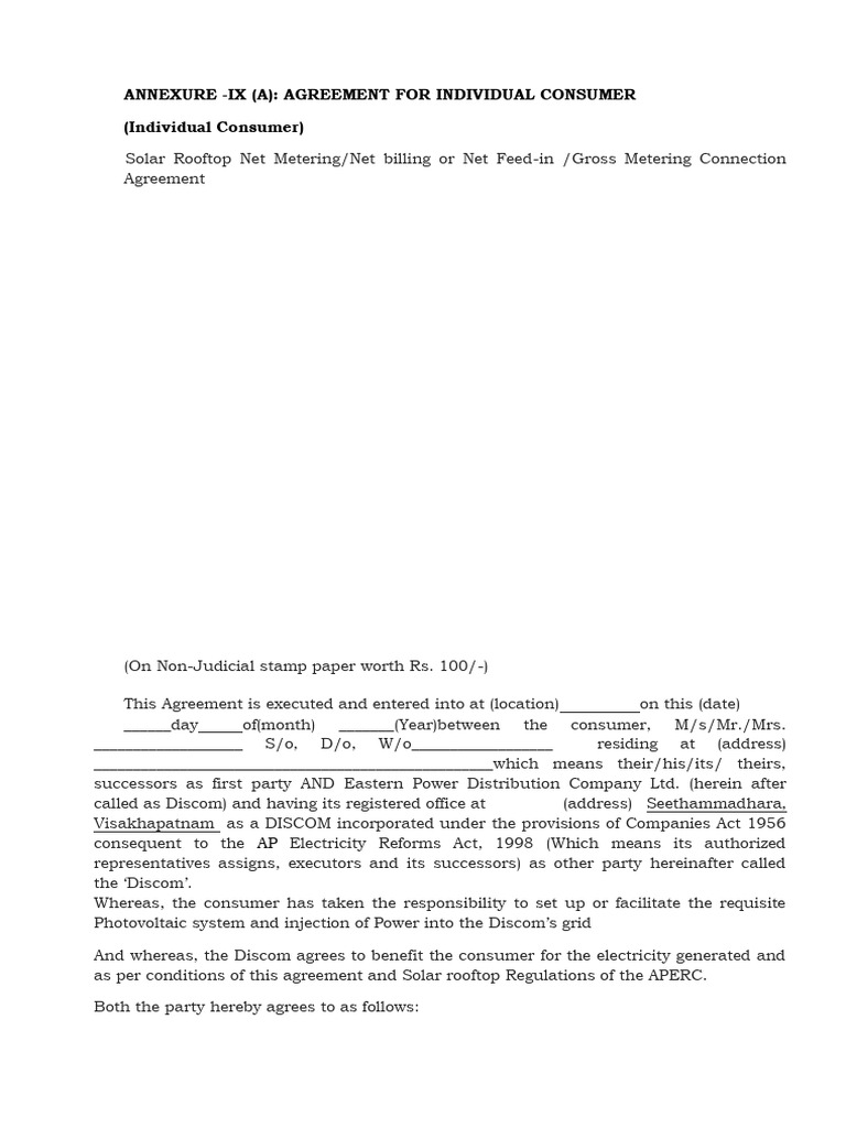 Solar Rooftop Consumer Agreement | PDF | Photovoltaic System | Solar Power
