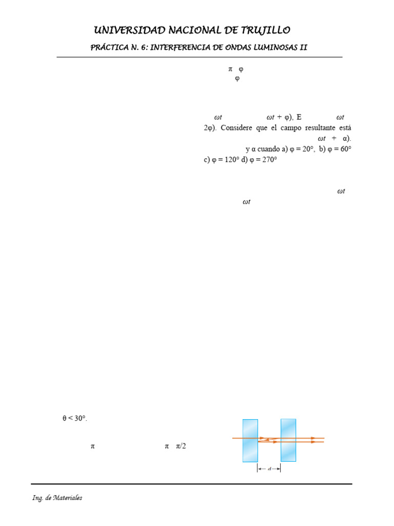 Práctica N6 Interferencia de Ondas Luminosas II | PDF | Ligero | Física Aplicada e ...