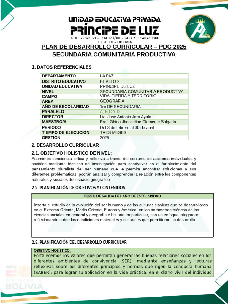 PDC 1 y 2 de Sec. | PDF | Geografía | Evaluación